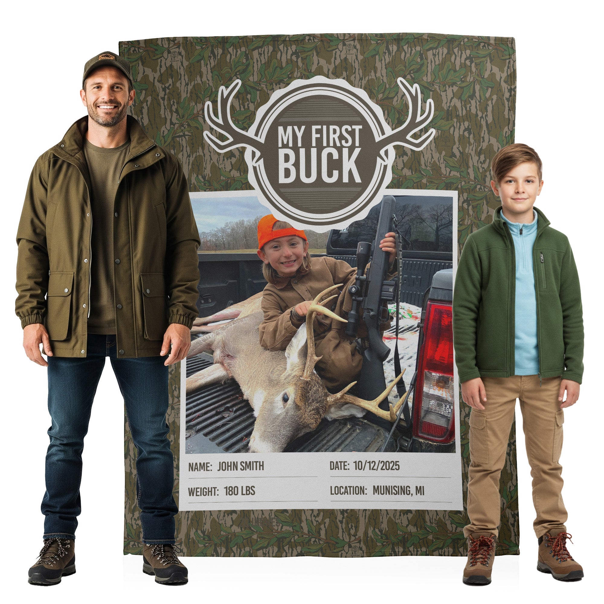 My First Buck Custom Photo Blanket – Mossy Oak Graphics